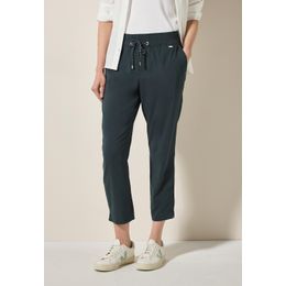 Cecil Damen Jogger Pants, grün, Gr. XXL, unifarben, Web, 66% Baumwolle, 30% Polyester, 4% Elasthan, Hosen, Elastikbund mit Tunnelzug