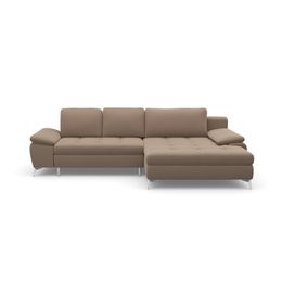 Sit & More Ecksofa SIT & MORE, B:290cm T:163cm, braun, Wohnzimmer, Sofas, "Latigo L-Form", mit Mega-Recamiere, wahlweise mit Bettfunktion und Bettkasten