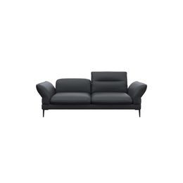2,5-Sitzer FLEXLUX, B:215cm H:88cm T:105cm, schwarz, 100% Echtleder, Sofas, "Salino, Funktionssofa, Relaxsofa", Sofa mit Arm- und