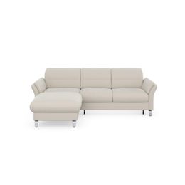 Sit & More Ecksofa SIT & MORE, B:251cm H:85cm T:161cm, beige, Wohnzimmer, Sofas, "Grenoble L-Form mit Federkern", wahlweise mit Bettfunktion, Bettkasten, Arm-