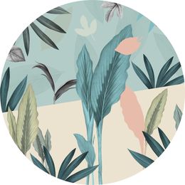 Komar Fototapete "Vlies selbstklebend - Pale Leaves - Gr&ouml;&szlig;e 125 x 125 cm", B/L: 125mm x 125mm, Rollen:, bunt, Schlafzimmer, Tapeten, Wohnzimmer,