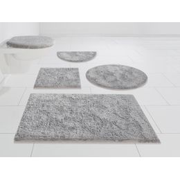 Badematte my home, H:22mm, grau, Polyester, Badematten, "Jos, Badvorleger, Badezimmer Teppich", Badematten in Pastell-Farben, Badteppich als 3