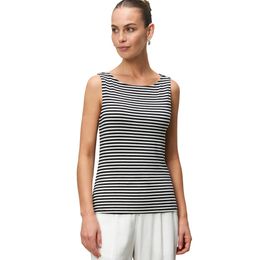 Zero Damen Tanktop "Damen Streifentop mit U-Bootausschnitt", schwarz-weiß, Gr. 36, gestreift, Jersey, Obermaterial: 47% Modal, 47% Baumwolle, 6%