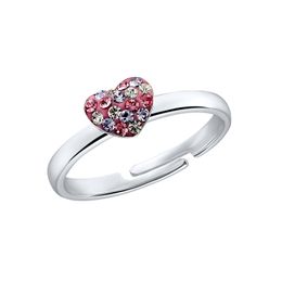 Damen Silberring "Herz", 1,14 g, Silber 925 (Sterlingsilber), 1,9mm, pink, Prinzessin Lillifee, Silber 925 (Sterlingsilber), Fingerringe, mit