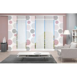 Schiebegardine Vision S, B:60cm H:260cm, rosa, Polyester, Wohnzimmer, Gardinen, "6ER SET BORDEN", HxB: 260x60, Schiebevorhang 6er Set Digitaldruck