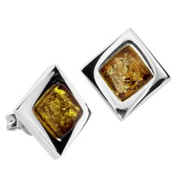 OSTSEE-SCHMUCK Damen Paar Ohrstecker "- Vica - Silber 925/000 - Bernstein", Silber 925 (Sterlingsilber), silber, Silber 925 (Sterlingsilber), Ohrringe