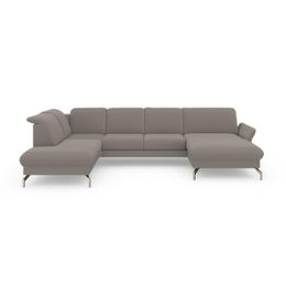 Sit & More Wohnlandschaft SIT & MORE, B:338cm H:84cm T:207cm, braun, Sofas, "Fashion U-Form", wahlweise mit Kopfteilverstellung, Vorziehsitz, motorisch,