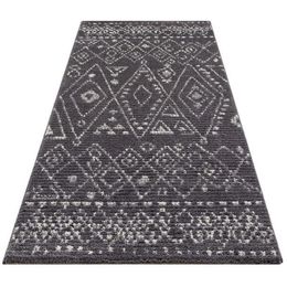 Teppich Carpet City, B:80cm H:10mm L:300cm, grau, Polyester, Wohnzimmer, Teppiche, "April 2292", L&auml;ufer, weich durch Microfaser, Boho Ethno Look,