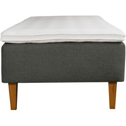 Boxspringbett Home Affaire, B:91cm L:201cm, grau, 100% Polyester, Komplettbetten, "Osterberg", mit Taschen-Federkernunterbox