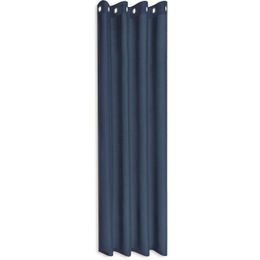 Vorhang GERSTER, B:140cm H:235cm, blau, Wirkware, Polyester, Wohnzimmer, Gardinen, "Ilia", HxB: 235x140, klasischer Uni &Ouml;senschal