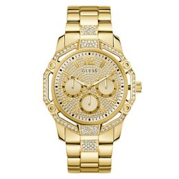 Guess Herren Multifunktionsuhr "REGAL", gold, Armbanduhren, Quarzuhr, Armbanduhr, Herrenuhr, Edelstahlarmband, Datum