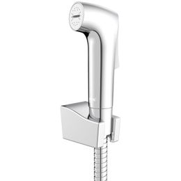 Handbrause Wenko, B:13,2cm T:5,7cm, silber, Duschköpfe, "Watersaving", Bidet-Set Watersaving, Durchmesser 120 cm