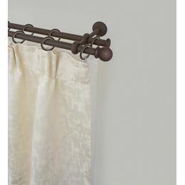 Gardinenstange Garesa, L:210cm &Oslash;:16mm, braun, Metall, Gardinenstangen, "ESPERANCA", rustikale Vorhanggarnitur, verl&auml;ngerbar, Eisen, Endk. Kugel, m.