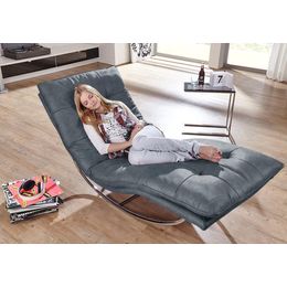 Relaxliege W.Schillig, B:75cm H:85cm T:169cm, blau, Longlife Xtra-Leder Z69: Das feinnarbige, gedeckte Softleder Z69 besticht durch seine
