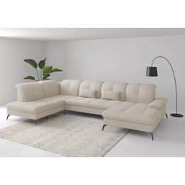Sit & More Wohnlandschaft SIT & MORE, B:357cm H:90cm T:231cm, beige, 95% Polyester, 5% Polyamid, Sofas, "Amica, U-Form, inkl. Sitztiefenverstellung und