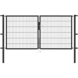 Alberts Zaundoppelt&uuml;r "Flexo", B/H: 250cm x 120cm, grau, Tore, 250 cm Breite, in versch. H&ouml;hen