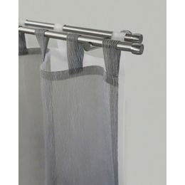 Gardinenstange Garesa, L:470cm &Oslash;:16mm, silber, Metall, Gardinenstangen, "KAPPE", Vorhanggarnitur, verl&auml;ngerbar, Kappe, edelstahl optik, ohne Ringe