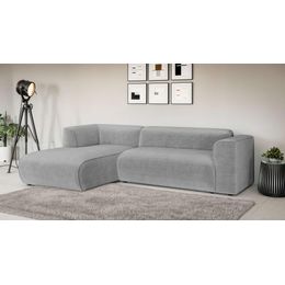 Ecksofa Home Affaire, B:257cm H:78cm T:161cm, grau, 100% Polyester, Wohnzimmer, Sofas, "MERID L-Form (257 cm), zeitlos & stilvolles Design",