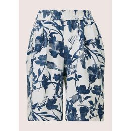 Madeleine Mode MADELEINE Damen Bermudas "Bermuda Leinen-Bermuda mit Unikat-Print", weiß, Gr. 34, Obermaterial: 100% Leinen LI., Hosen