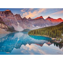 papermoon Fototapete "Moraine Lake Sunrise", B/L: 3,5m x 2,6m, Bahnen: 7 Stk., bunt, Tapeten