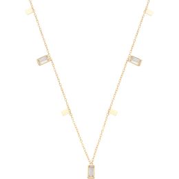 CIAO! BY LEONARDO Damen Kette mit Anhänger "Halskette Liora CIAO", Edelstahl, L: 47 B: 1mm, gold, CIAO BY LEONARDO, Edelstahl, B:1mm, Halsketten, mit Zirkonia (synth.)