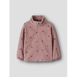 name it Mädchen Fleecejacke "NMNSPEKTRA FLEECE JACKET AOP FO", rosa, Gr. 98, bedruckt, Fleece, Obermaterial: 100% Polyester, Jacken