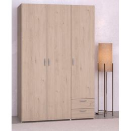 Drehtürenschrank Parisot, B:120cm H:185cm T:51cm, braun, Spanplatte, Schränke, "Daily 12"