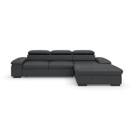 Ecksofa Home Affaire, B:286cm H:73cm T:174cm, schwarz, Luxus-Microfaser Lederoptik (100% Polyester);Luxus-Microfaser ALTARA NUBUCK (100%