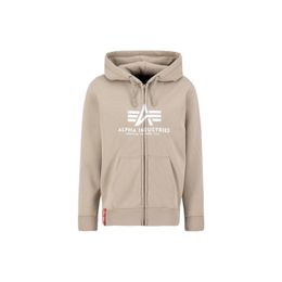 Herren Hoodie "Basic Zip Hoodie BL", beige, Gr. S, Alpha Industries, Obermaterial: 80% Baumwolle, 20% Polyester, Sweatshirts