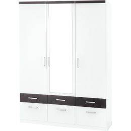 Kleiderschrank Priess, B:140cm H:193cm T:56cm, schwarz-wei&szlig;, Holzwerkstoff, Schlafzimmer, Schr&auml;nke