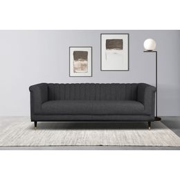 2-Sitzer Home Affaire, B:180cm H:71cm T:85cm, grau, 100% Polyester;Samtoptik (100% Polyester), Scheuertouren >100.000, Pilling: 5, Sofas, "Chamby",