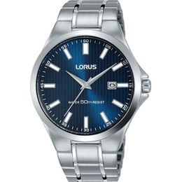 Lorus Herren Quarzuhr, silber, Armbanduhren, Armbanduhr, Herrenuhr, Edelstahlarmband, analog, Datum