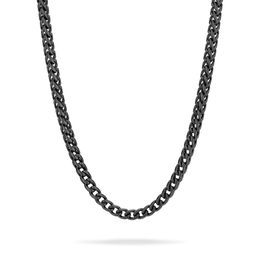 Fynch-Hatton Herren Gliederkette "Schmuck Edelstahl Halskette The Foxtail Chain Fuchsschwanz", Edelstahl, L: 60 B: 5mm, schwarz, Edelstahl, B:5mm,