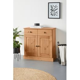 Sideboard OTTO HOME, B:80cm H:80cm T:34cm, beige, FSC-zertifiziertes Massivholz, Wohnzimmer, Sideboards, "Liotta", Kommode mit verstellbaren