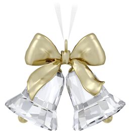 Swarovski Dekohänger "Kristall Sammelfigur Holiday Magic Glocken Ornament", B/H/T: 3,36cm x 4,78cm x 5,89cm, weiß, Kristallglas, Metall, Polyester,