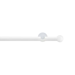 Gardinenstange Garesa, L:120cm &Oslash;:20mm, wei&szlig;, Eisen, Gardinenstangen, "WHITE", Vorhanggarnitur, Innenlauf, verl&auml;ngerbar, Endknopf Kugel