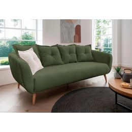 3-Sitzer Home Affaire, B:236cm H:80cm T:103cm, gr&uuml;n, 100% Polyester, Sofas, "Baggio modern und romantisches Design, bequem", Zierkissen inklusive