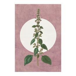 Bild Komar, B:50cm H:70cm, bunt, Holz, Papier, Wohnzimmer, Bilder, "Menthe en Croissance", Wandbild zur Dekoration - ohne Rahmen