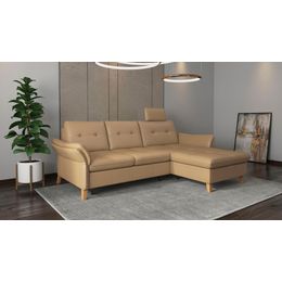 Sit & More Ecksofa SIT & MORE, B:268cm H:90cm T:176cm, braun, Wohnzimmer, Sofas, "G&ouml;teborg", Sitztiefenverstellung und Federkern, wahlweise mit Bettfunktion