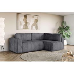 Ecksofa OTTO HOME, B:250cm H:86cm T:166cm, grau, 100% Polyester, Wohnzimmer, Sofas, "Zacharia wahlweise Schlafsofa mit Bettkasten, B/T/H 250/166/86