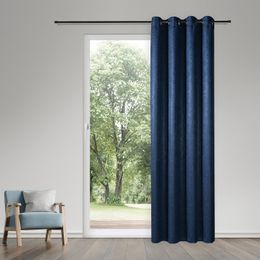 Vorhang GERSTER, B:145cm H:245cm, blau, Polyester, Wohnzimmer, Gardinen, "Grace", Blickdichter Ösenschal "Grace"