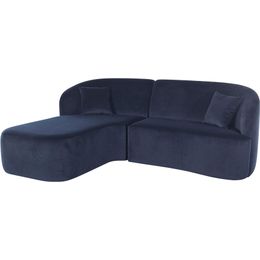 Ecksofa, B:200cm H:87cm T:165cm, blau, LeGer Home by Lena Gercke, Struktur fein 100% Polyester);Samtoptik (100% Polyester);Boucl&eacute; (100% Polyester),