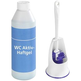 Reinigungs-Set Maximex, B:13,5cm H:41,8cm L:13,5cm, bunt, Reinigungs-Sets, "WC-Hygiene", WC-Garnitur mit Randbürste und WC-Aktiv-Haftgel mit