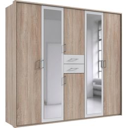 Kleiderschrank wimex, B:225cm H:207cm T:58cm, weiß, Kinderzimmer, Schränke, "Diver Drehtürenschrank mit Spiegel, 180, 225 o. 270cm breit", Bestseller