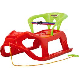 Jamara Kinder Schlitten "Snow Play Schlitten Snow-Star 90 cm, mit Rückenlehne"rot, Kunststoff, B:46cm H:29cm L:90cm, Schlitten, Made in Europe