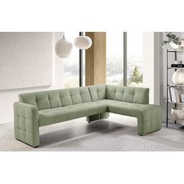 Essbank, B:245cm H:83cm T:159cm, gr&uuml;n, exxpo - SOFA FASHION, K&uuml;che, Sitzb&auml;nke, "Barista, bequem und elegant, hohe Bodenfreiheit", Eckbank Barista