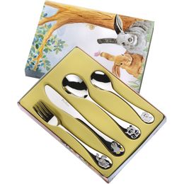 Pinti Inox PINTINOX Kinderbesteck "Arca di No&egrave;", 4 Stk., silber, Essbesteck-Sets, mit Tiermotiven