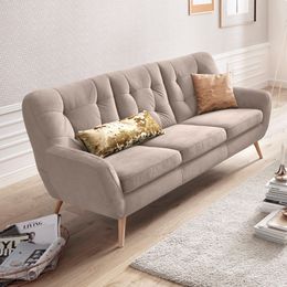 3-Sitzer, B:187cm H:92cm T:92cm, grau, exxpo - SOFA FASHION, Korpus: 100% PES;Luxus-Microfaser (100% Polyester), Sofas, "Scandi, bequem, aufwendige