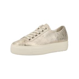 Paul Green Damen Sneaker "Paul Green Sneaker Leder", Gr. 39, silber, Leder, Schuhe