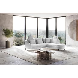 Sit & More Ecksofa SIT & MORE, B:257cm H:90cm T:239cm, silber, 100% Polyester, Wohnzimmer, Sofas, "Soul L-Form", wahlweise mit Bettfunktion und Bettkasten oder